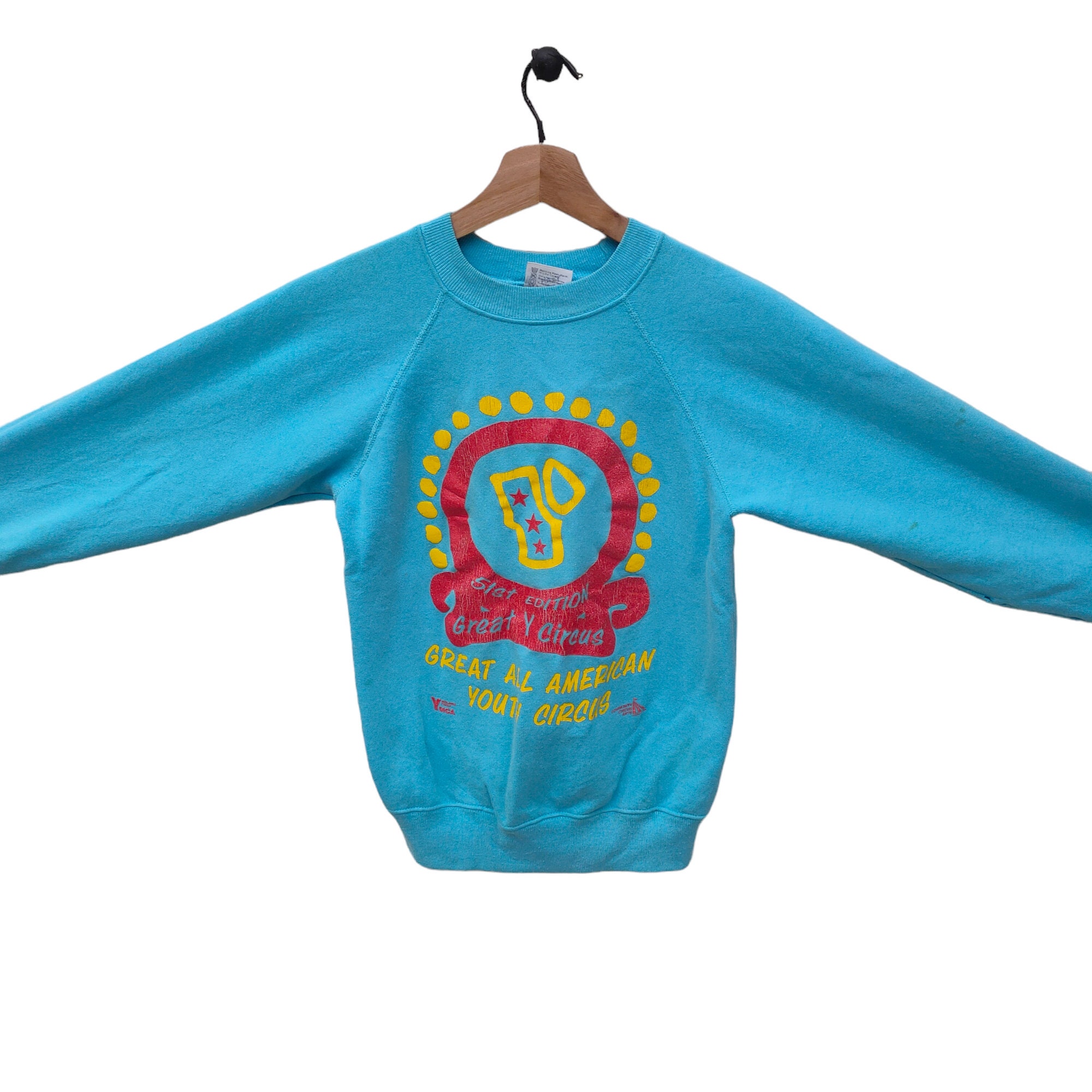 Distressed YMCA Community Circus Art Crewneck Sweatshirt Large Vintage ...