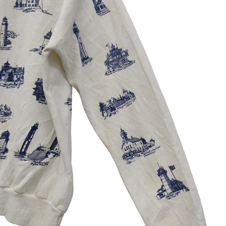 80s Michigan Lighthouses Sweatshirt Vintage Cape Cod Sweater Jumper ...