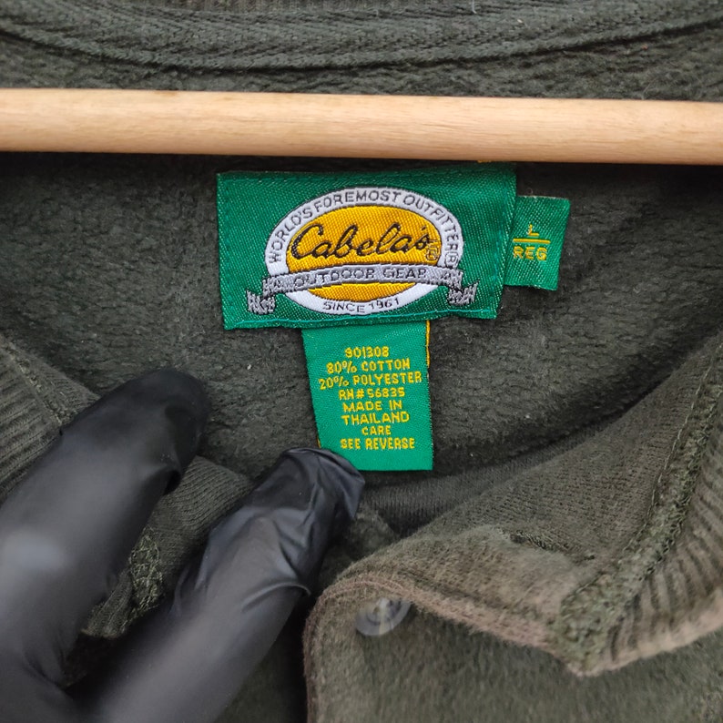 90s Cabela's Button up Sweatshirt Large Vintage Cabelas Fleece Sweater ...