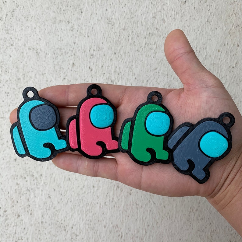 Among Us MINI Crewmate 3D Printed Keychain - Etsy