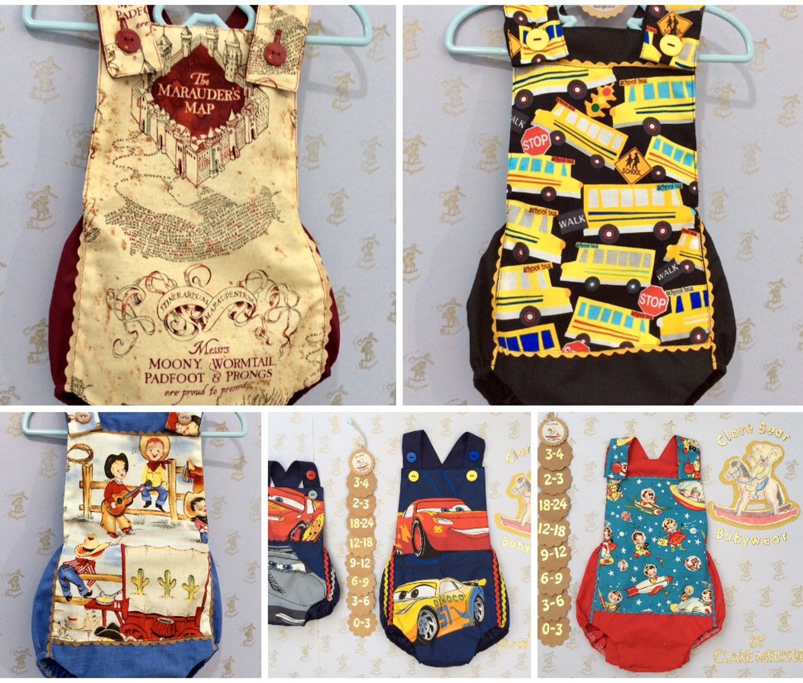 Noddy & Friends Baby Romper Birth to 3-4y New Custom Made - Etsy