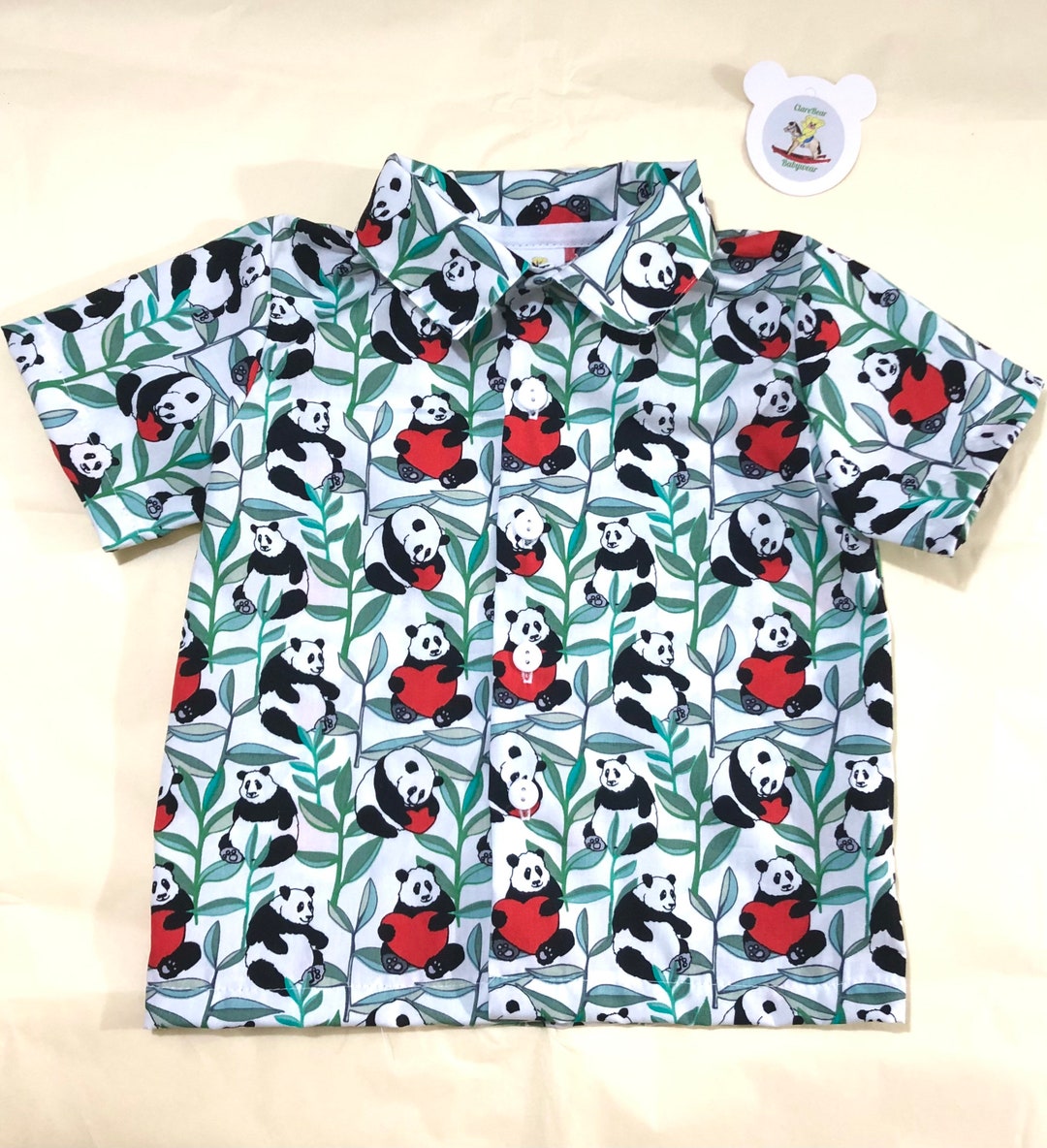 Panda Bear Shirt or Blouse. New Custom Handmade Clothing. Birth to 8y ...