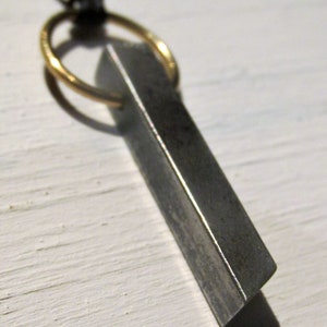 Iron Bar With Slant on Brass Ring Pendant - Etsy