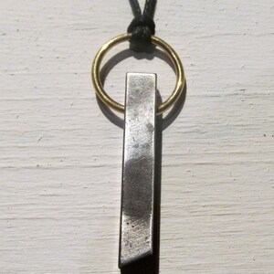 Iron Bar With Slant on Brass Ring Pendant - Etsy