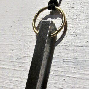 Iron Bar With Slant on Brass Ring Pendant - Etsy