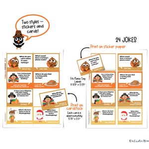 24 Printable Thanksgiving Jokes for Kids - Lunchbox Notes & Stickers ...