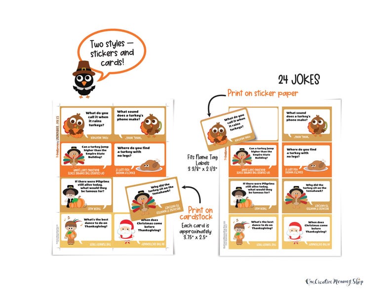 24 Printable Thanksgiving Jokes for Kids - Lunchbox Notes & Stickers ...