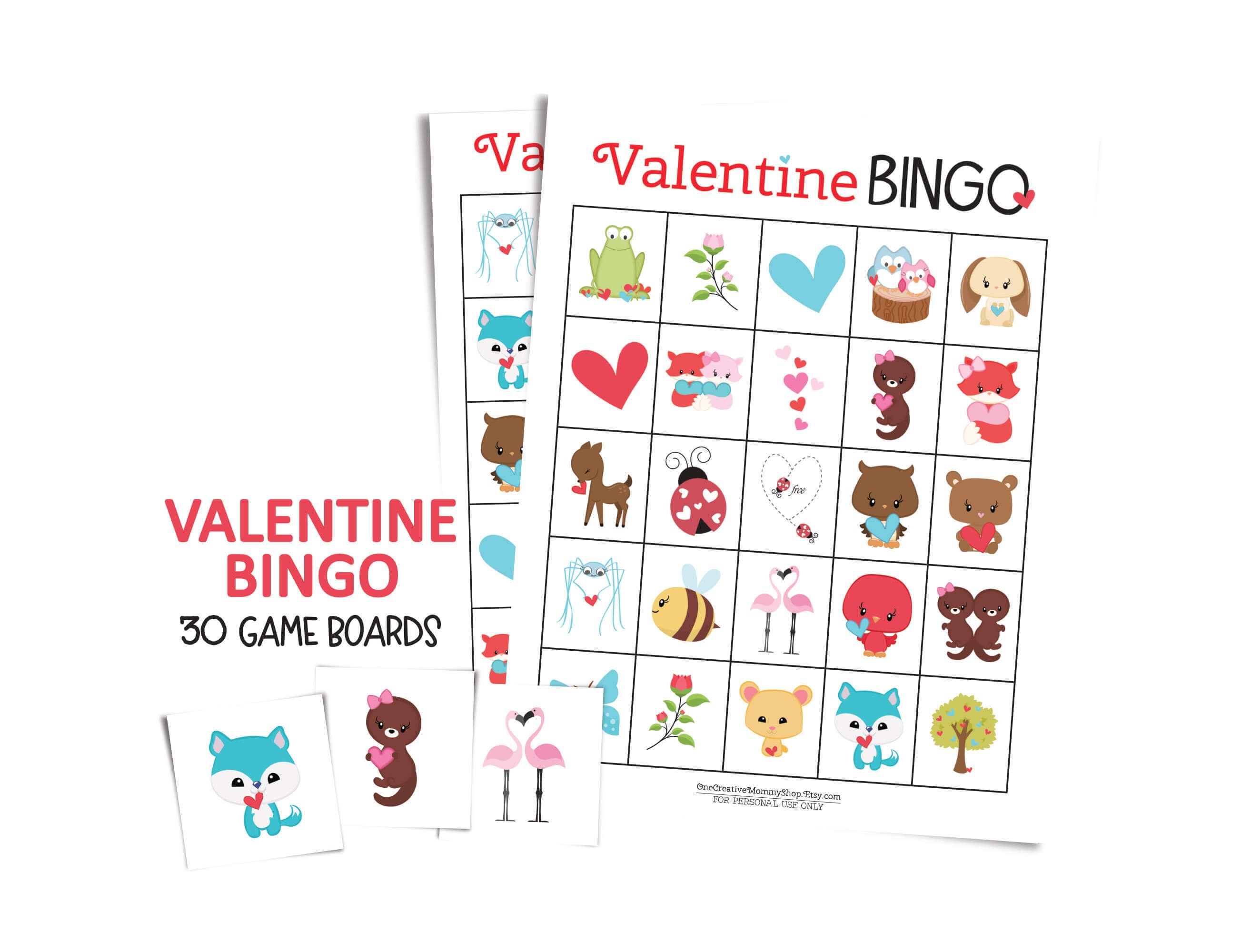 Valentine's Day Bingo Game for Party / Large Group 30 Printable Game ...