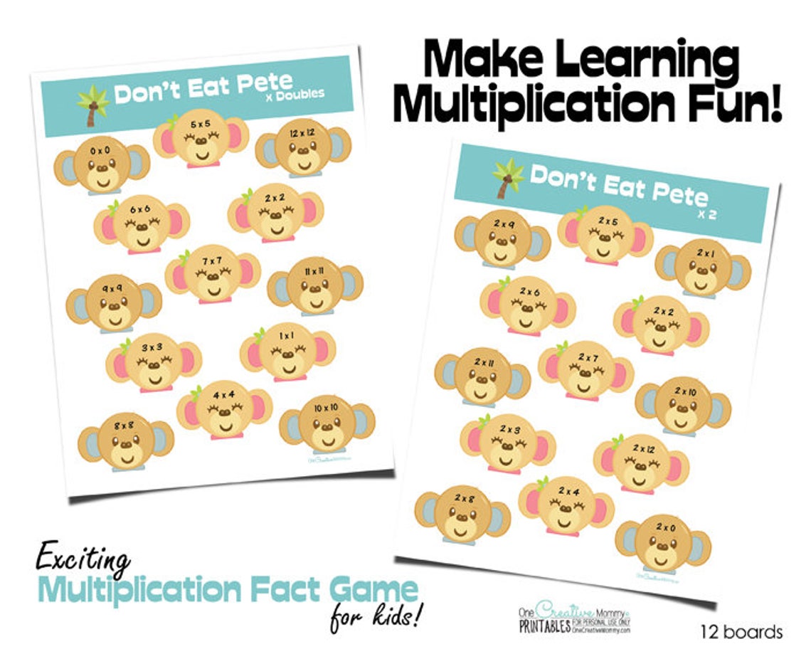 Multiplication Fact Game Don't Eat Pete - Etsy