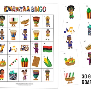 Kwanzaa Bingo Card Game for Parties and Family Gatherings; 30 Printable ...