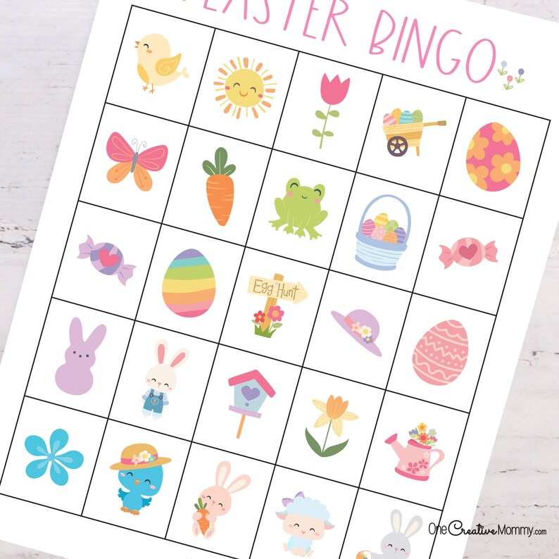 Easter Bingo Game for Kids Easter Party Fun for Large Groups 30 ...