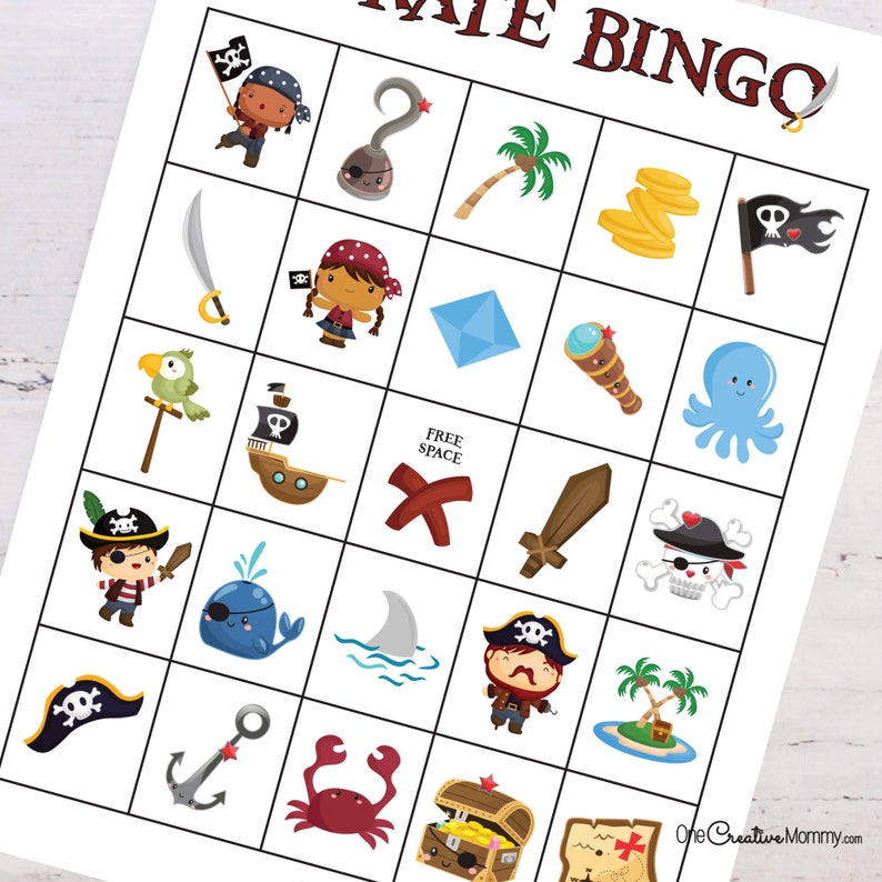Pirate Bingo Game for Parties; 30 Printable Game Boards; Cute Gift Idea ...
