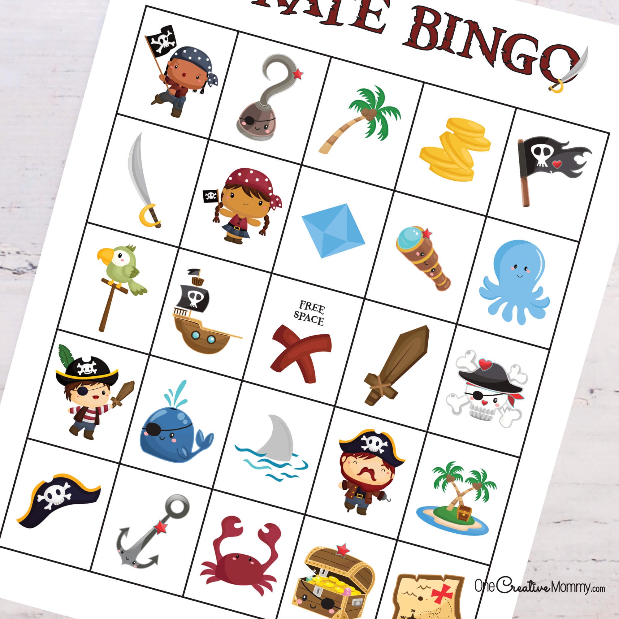 Pirate Bingo Game for Parties; 30 Printable Game Boards; Cute Gift Idea ...