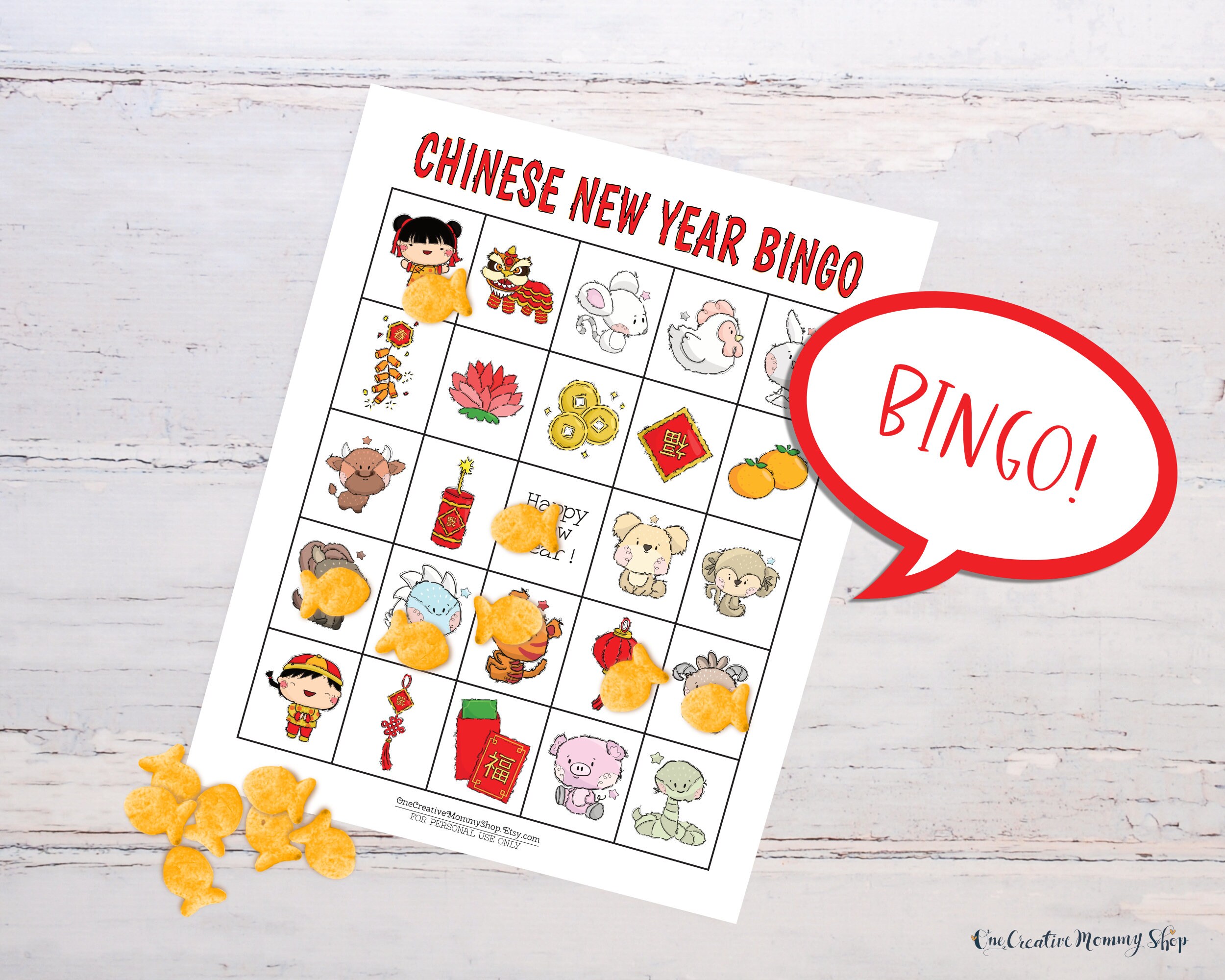 Chinese New Year Bingo Card Game for Parties and Family Gatherings 30 ...