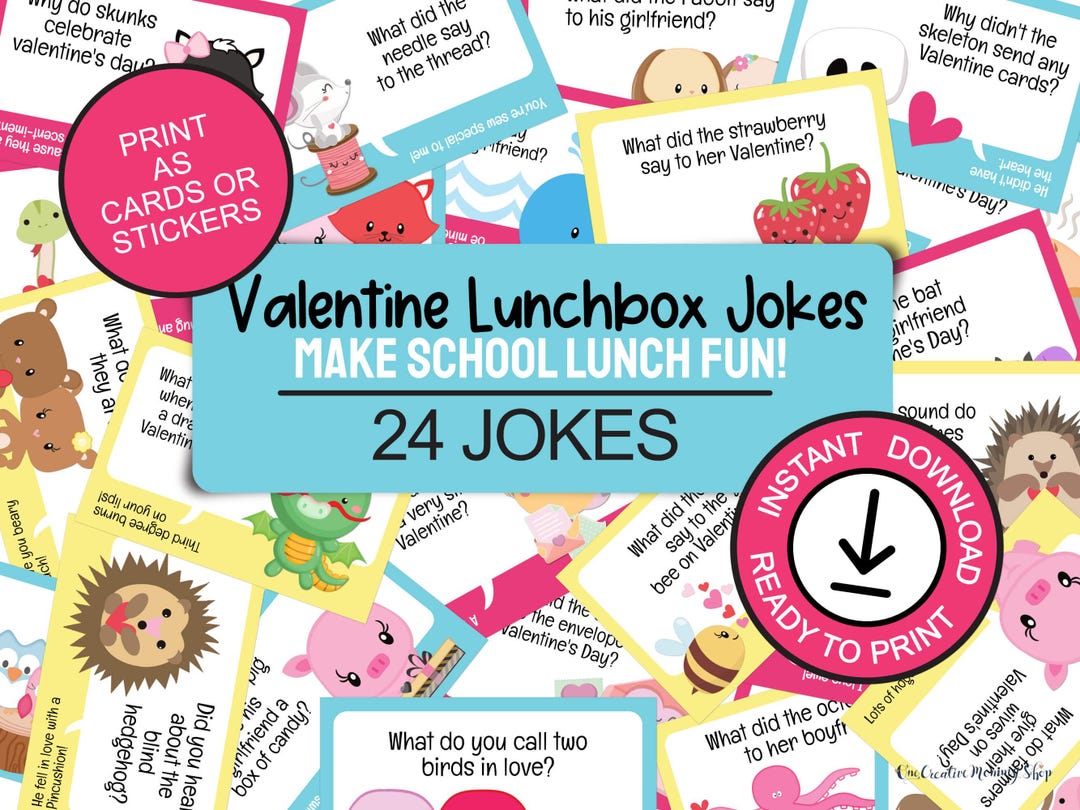 Valentine's Day Lunchbox Jokes for Kids; Cute Valentine Gift Idea for ...
