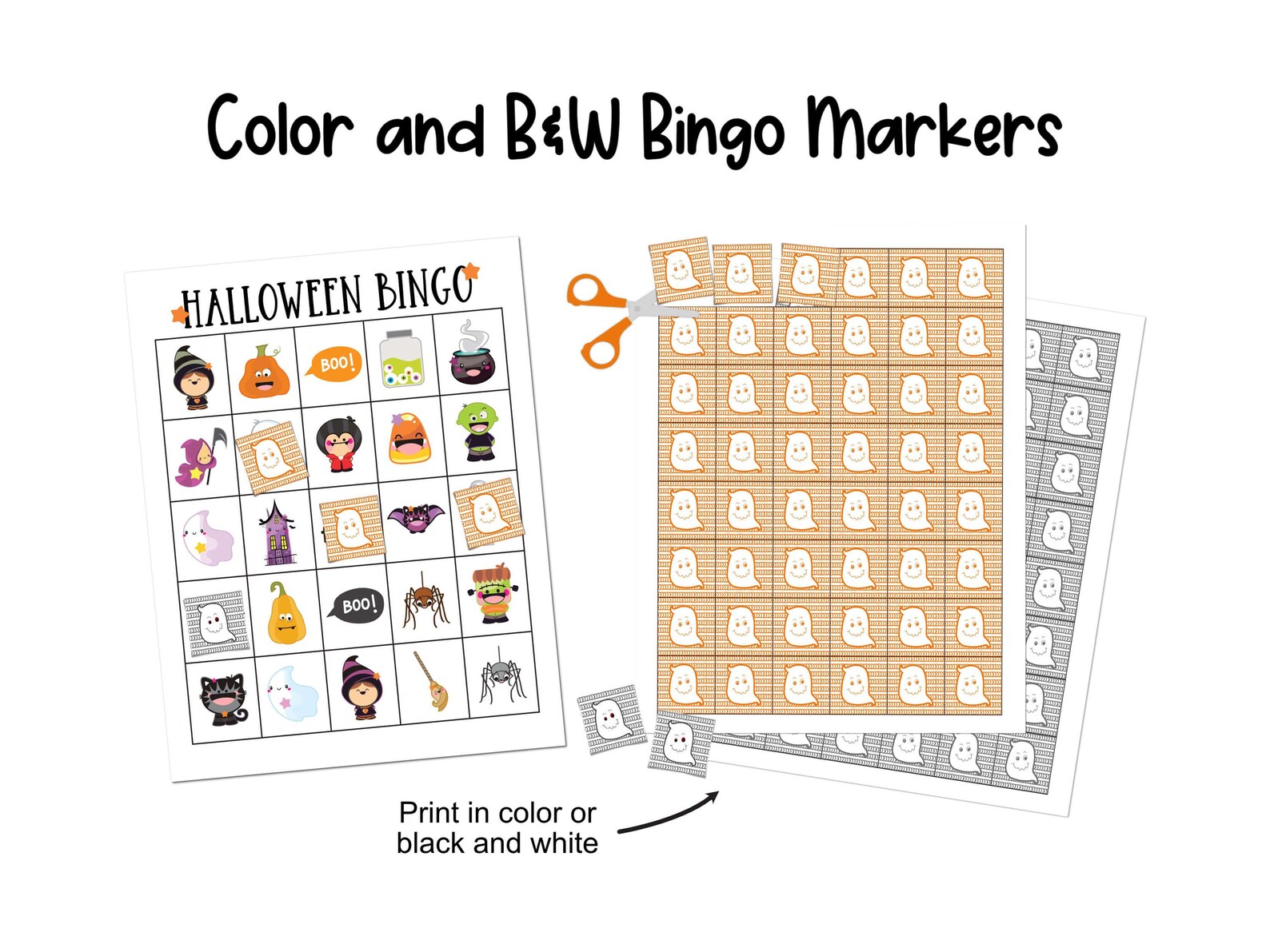 Halloween Bingo Spooky Card Game for Parties and Large Groups, 60 ...