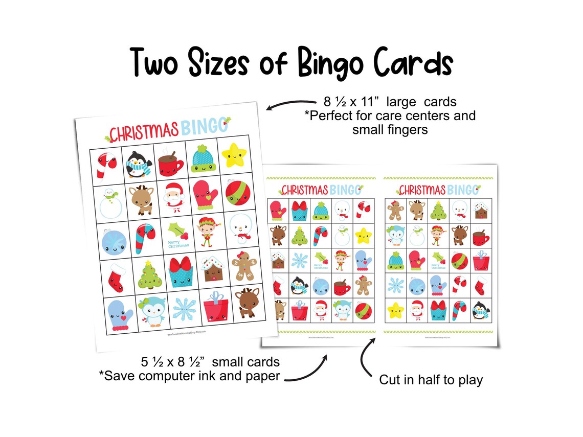 Christmas Bingo Game for Parties and Large Groups; 30 Printable Game ...