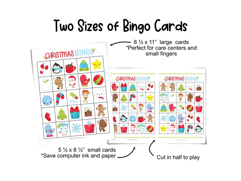 Christmas Bingo Game for Parties and Large Groups; 30 Printable Game ...