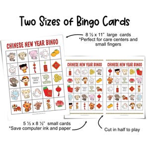 Chinese New Year Bingo Card Game for Parties and Family Gatherings; 30 ...