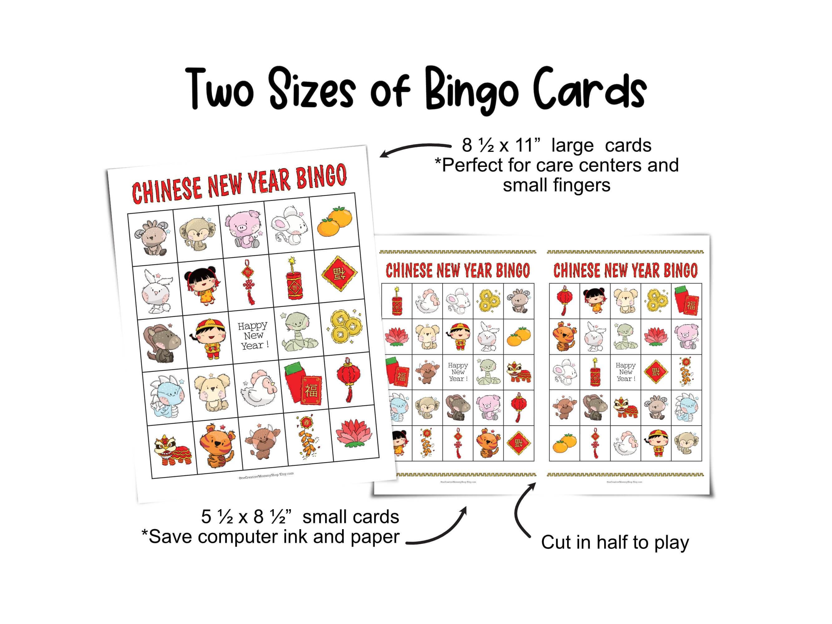 Chinese New Year Bingo Card Game for Parties and Family Gatherings; 30 ...