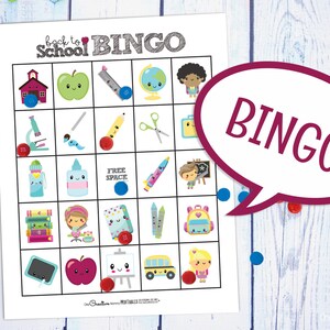 Back to School Bingo Game - Etsy