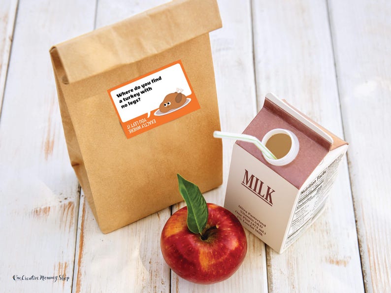 24 Printable Thanksgiving Jokes for Kids - Lunchbox Notes & Stickers ...