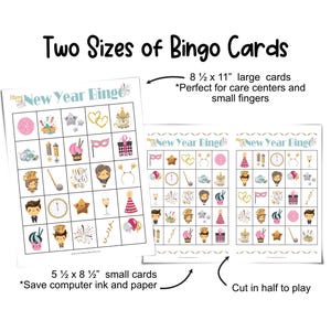 New Year's Eve Bingo Cards for Kids; 30 Printable Game Boards; Fun New ...