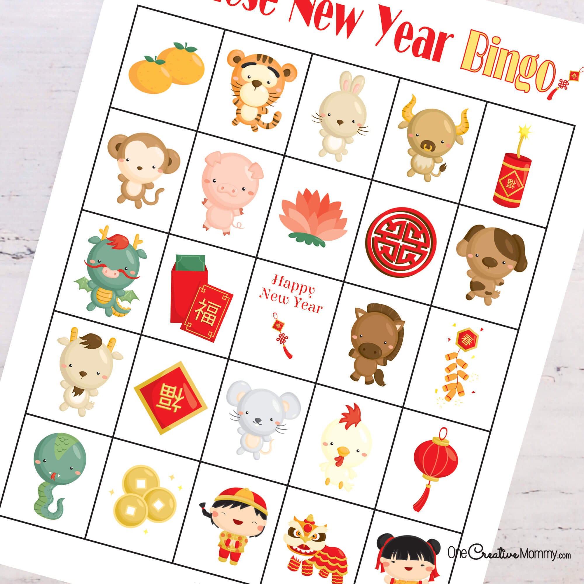 Lunar New Year Bingo Card Game 30 Printable Game Boards Celebrating ...