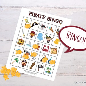 Pirate Bingo Game for Parties; 30 Printable Game Boards; Cute Gift Idea ...