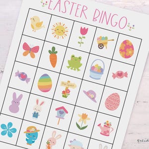 Easter Bingo Game for Kids; Easter Party Fun for Large Groups; 30 ...