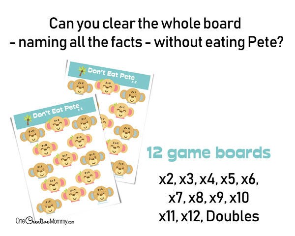 Multiplication Fact Game Don't Eat Pete - Etsy