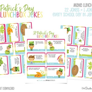 St. Patrick's Day Lunchbox Jokes for Kids - Etsy