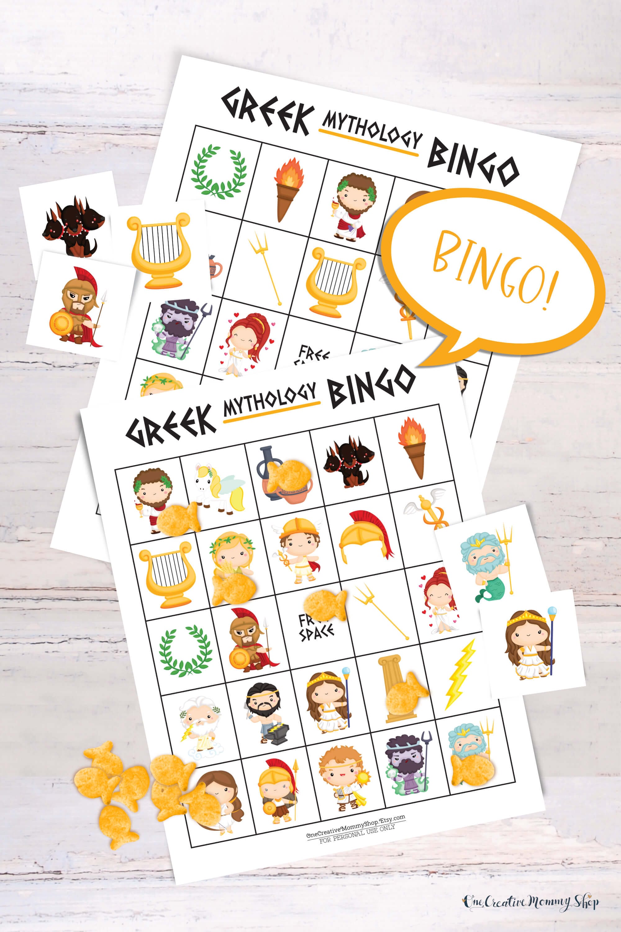 Greek Mythology Bingo Game for Kids Greek Gods and Goddesses 30 ...