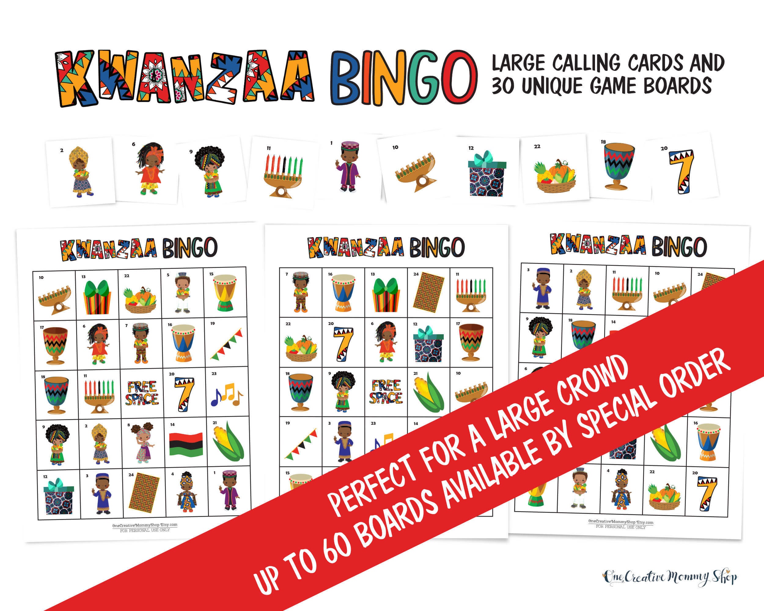 Kwanzaa Bingo Card Game for Parties and Family Gatherings; 30 Printable ...