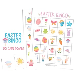 Easter Bingo Game for Kids Easter Party Fun for Large Groups 30 ...