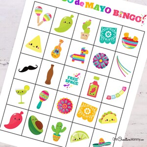 Cinco De Mayo Bingo Cards; 30 Printable Game Boards; Mexican Fiesta Fun ...