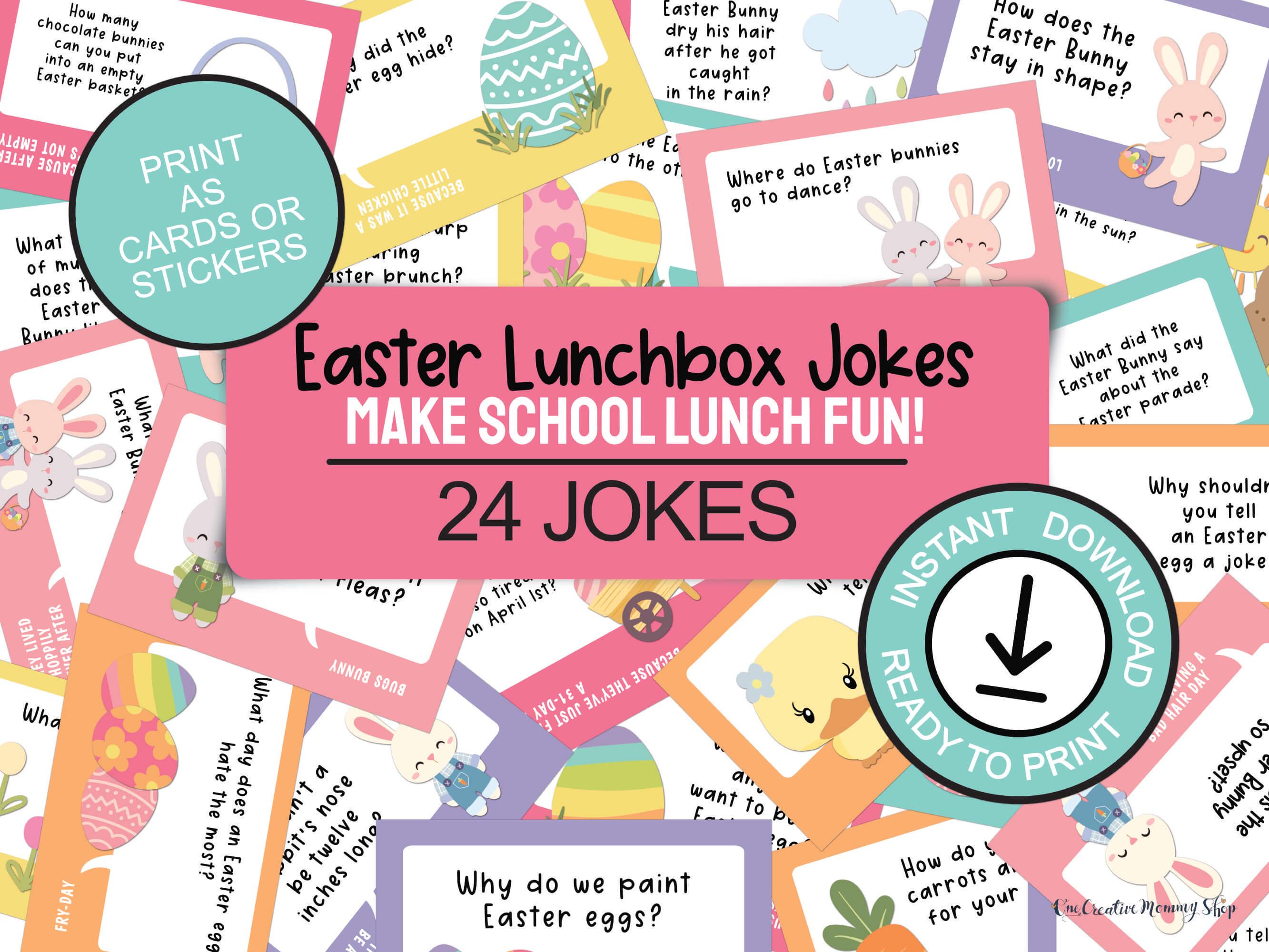 Easter Lunchbox Jokes for Kids; Easter Basket Stuffers; Spring ...