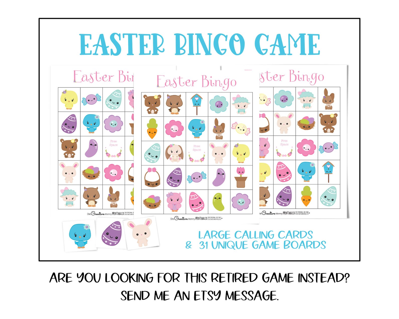 Easter Bingo Game for Kids Easter Party Fun for Large Groups 30 ...