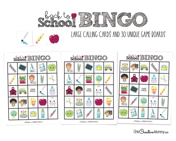 Back to School Bingo Game - Etsy