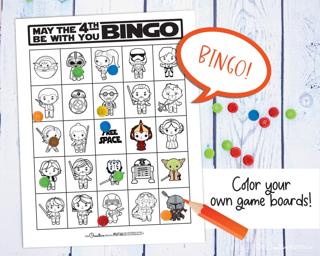 Color Your Own May the 4th Bingo Game - Etsy