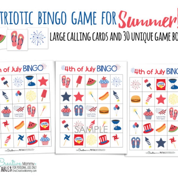 4th of July Bingo - Etsy