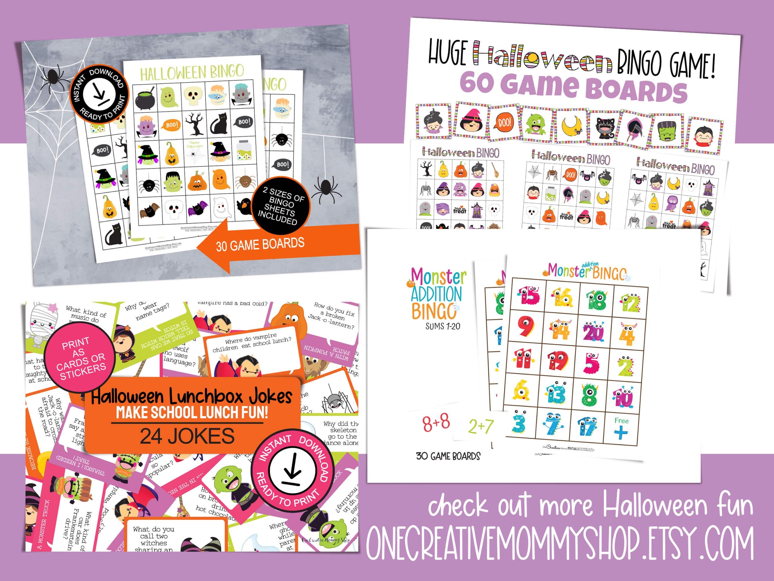 Halloween Bingo 30 Fun Printable Boards for All Ages; Game Boards for ...
