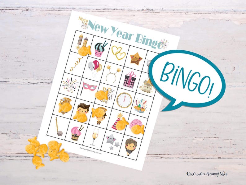 New Year's Eve Bingo Cards for Kids; 30 Printable Game Boards; Fun New ...