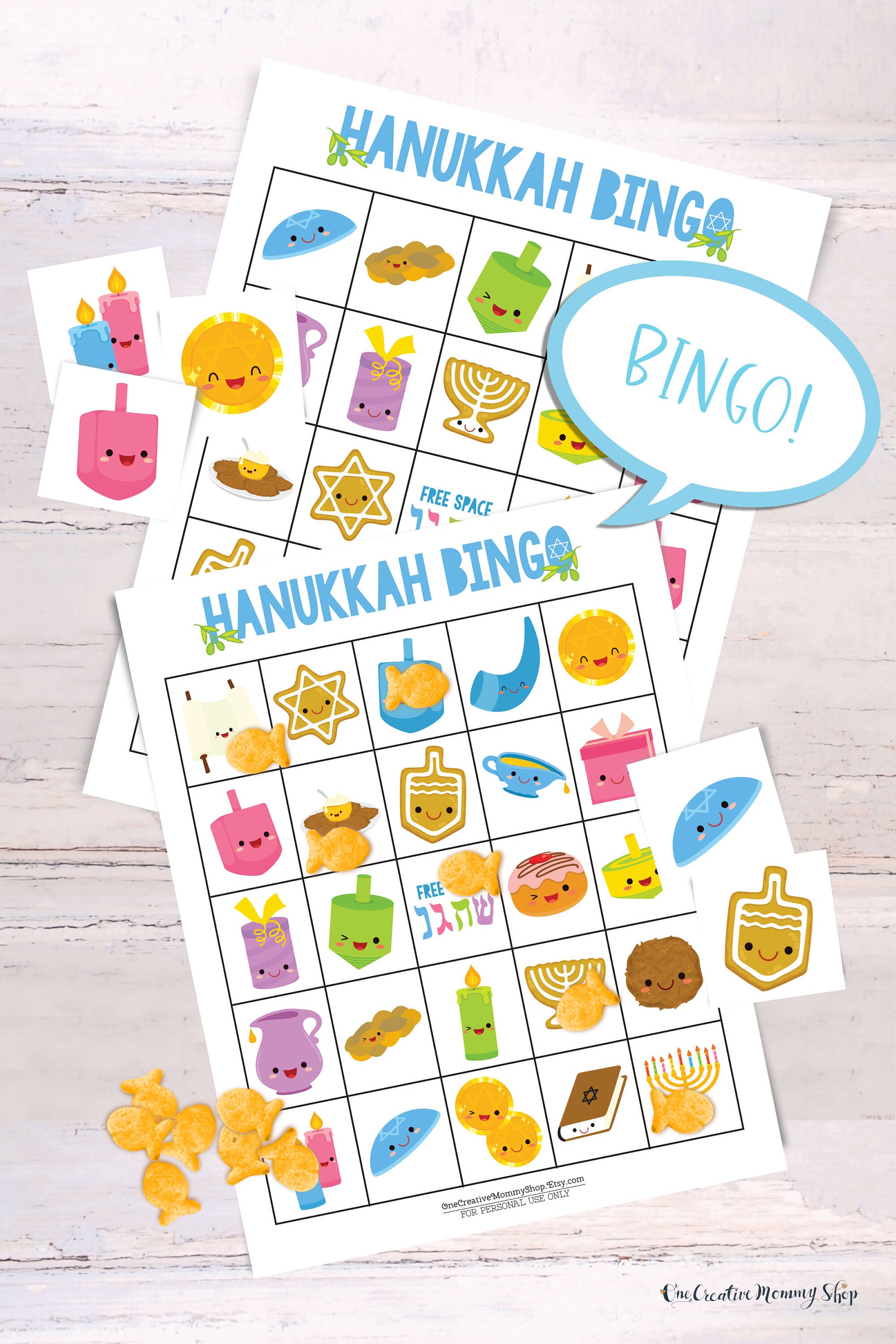 Hanukkah Bingo Game for Parties / Large Groups 30 Printable Game Boards ...