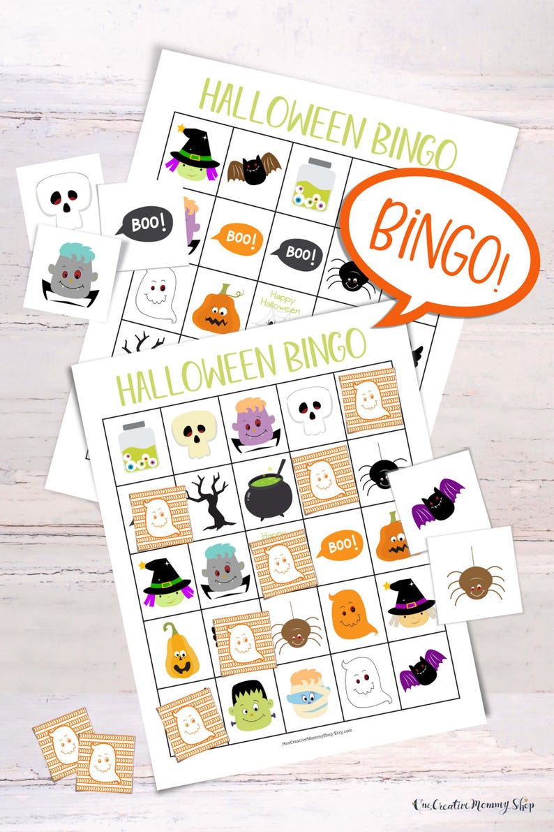 Halloween Bingo Spooky Card Game for Parties and Large Groups, 60 ...