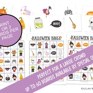 Halloween Bingo 30 Fun Printable Boards for All Ages; Game Boards for ...