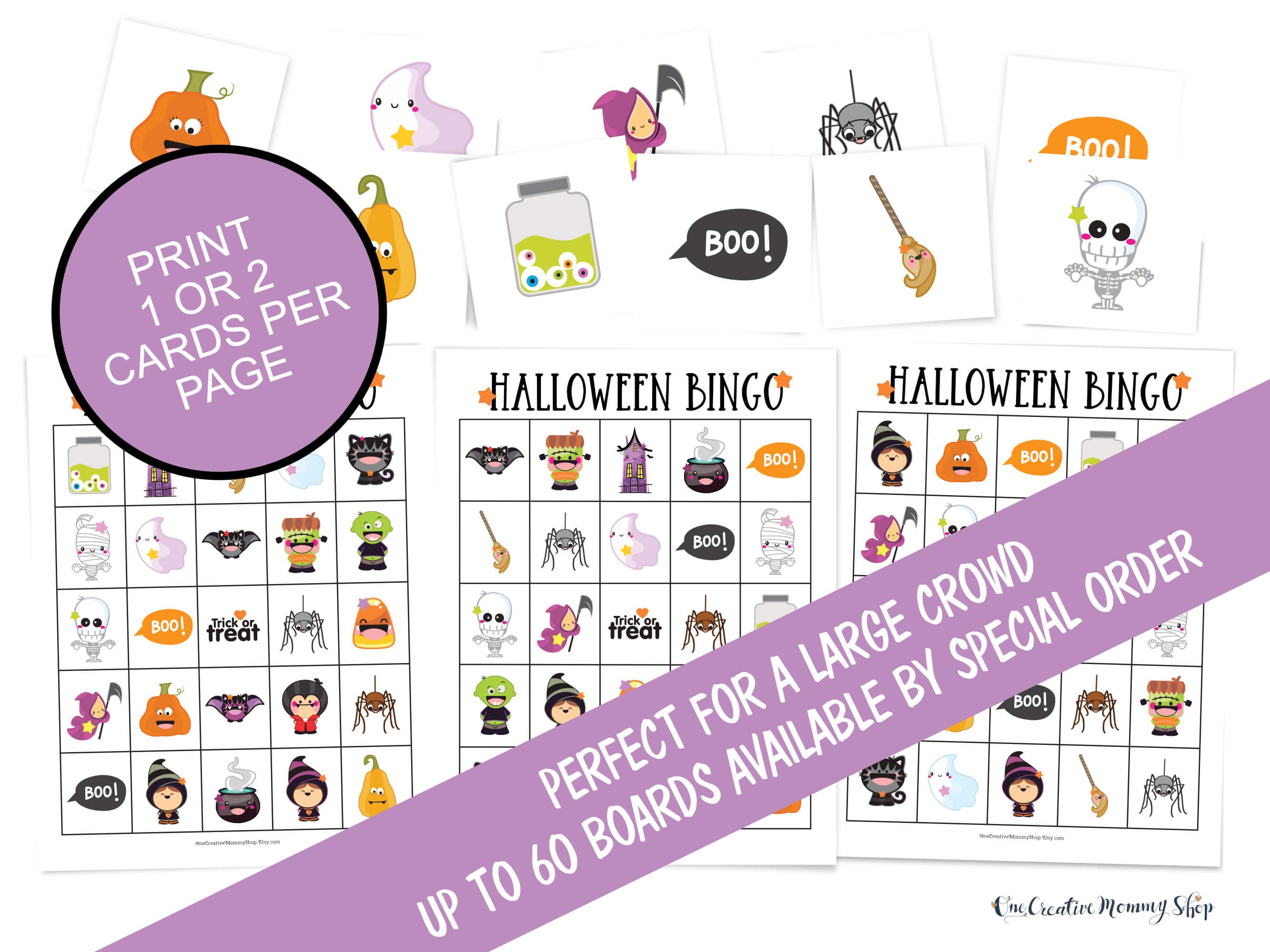 Halloween Bingo 30 Fun Printable Boards for All Ages; Game Boards for ...