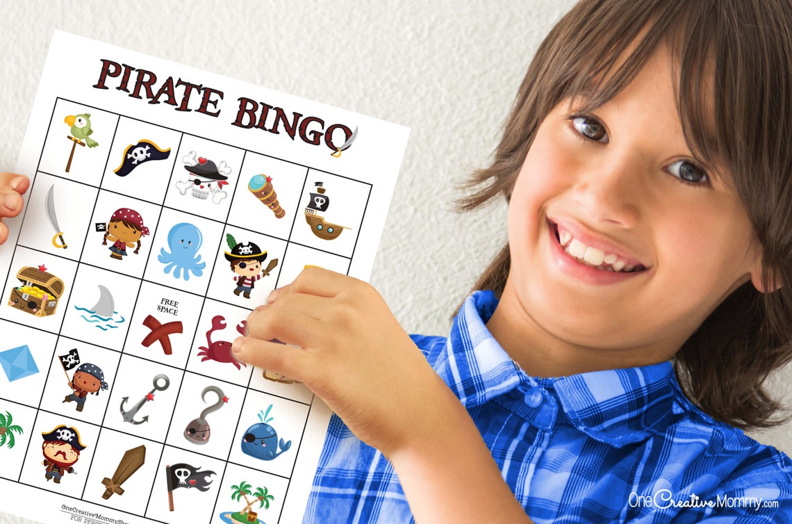 Pirate Bingo Game for Parties; 30 Printable Game Boards; Cute Gift Idea ...