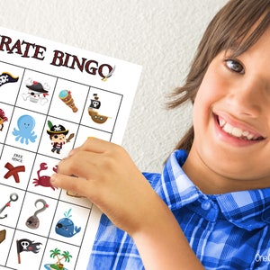 Pirate Bingo Game for Parties; 30 Printable Game Boards; Cute Gift Idea ...