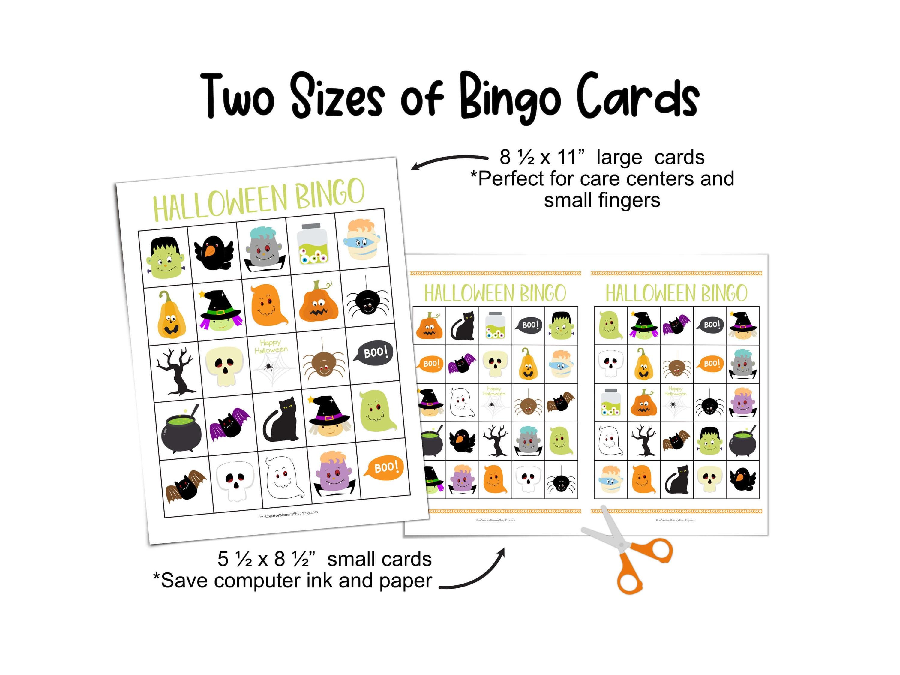 Halloween Bingo Spooky Card Game for Parties and Large Groups, 60 ...